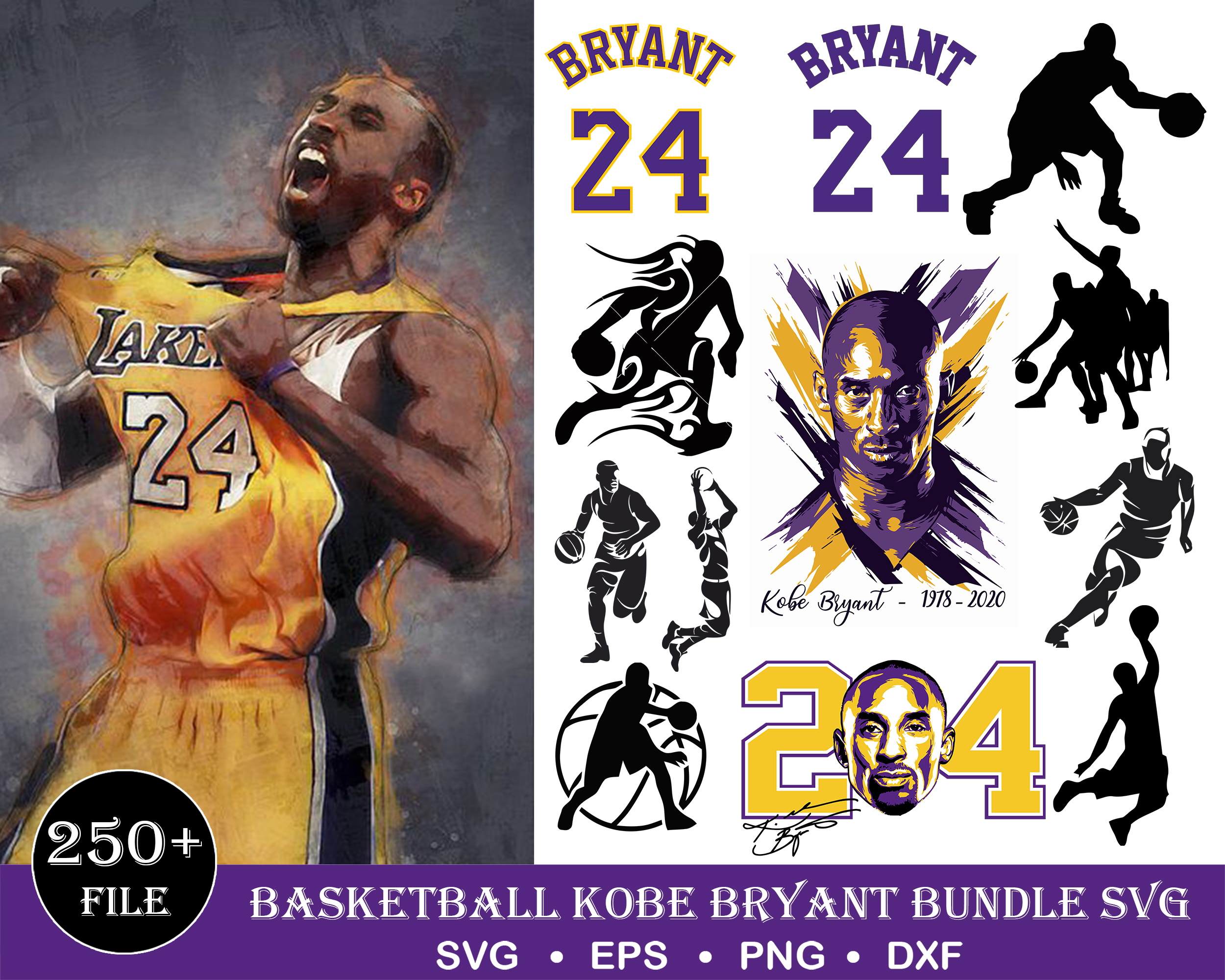 Kobe Bryant Bundle Svg, Kobe Bryant Svg, Baseketball Svg, Sp | Inspire ...