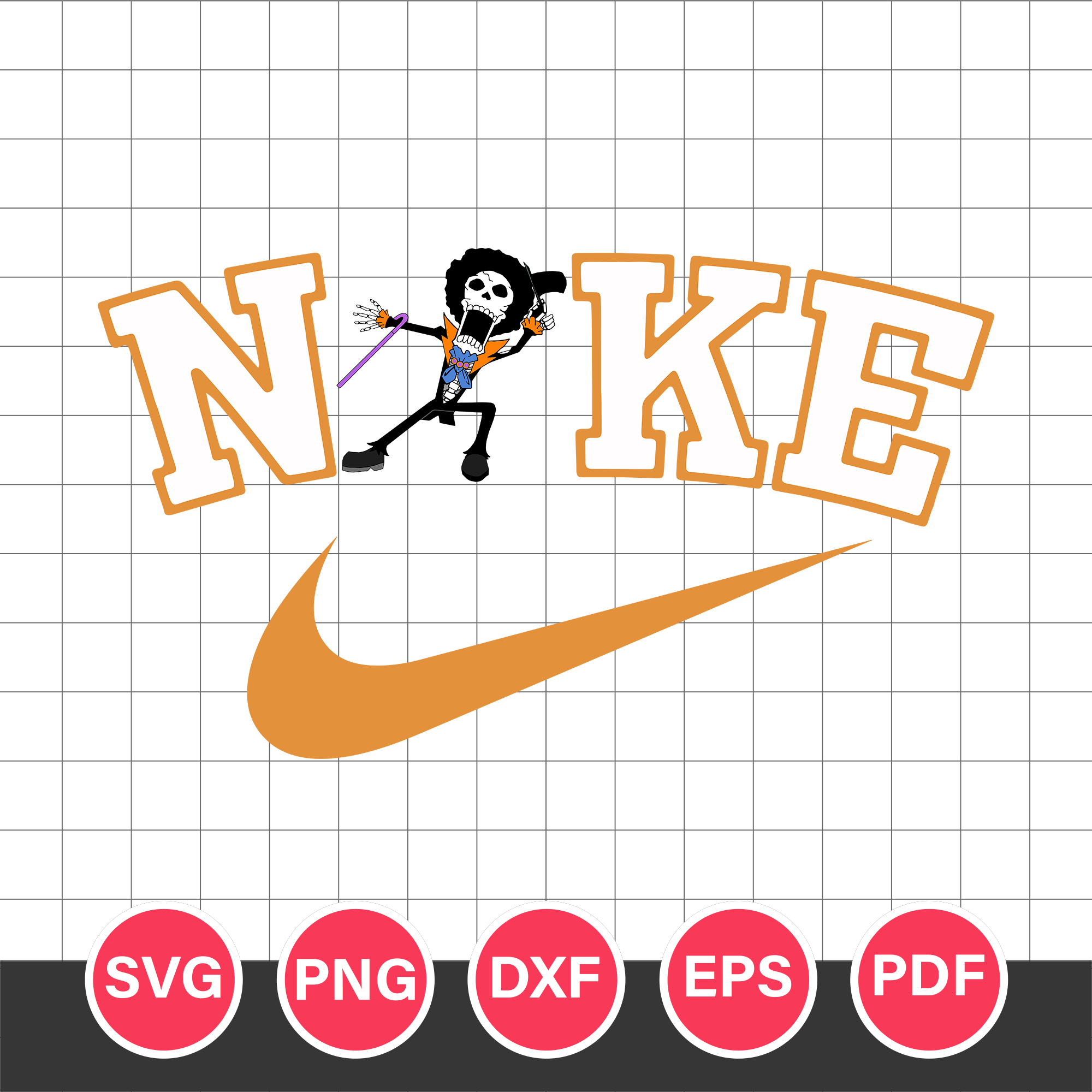 Brook One Piece x Nike Svg, Brook One Piece Svg, Brook Chibi | Inspire ...
