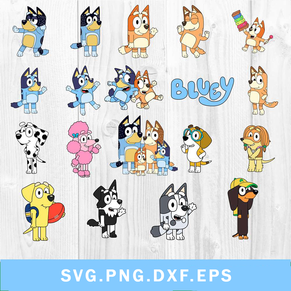 Bluey Bundle Svg, Bluey Svg, Bluey Vector, Bluey Clipart, Ca | Inspire ...