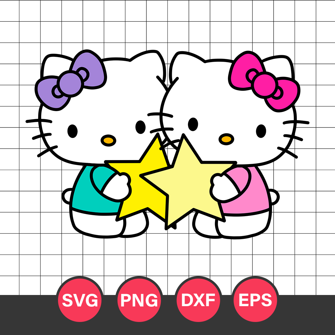 Hello Kitty Gemini Svg, Hello Kitty Zodiac Svg, Hello Kitty | Inspire ...
