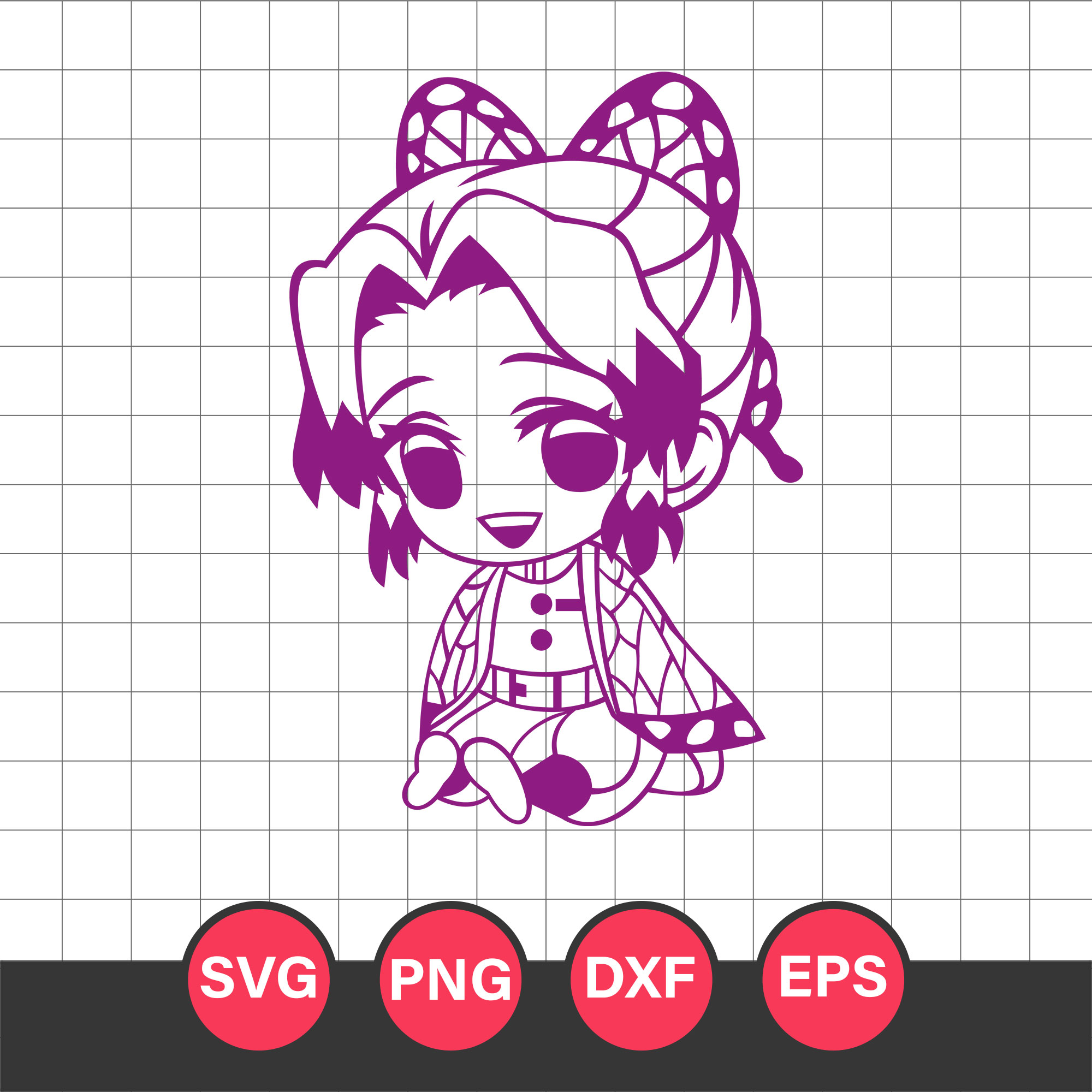 Shinobu Kocho Chibi Svg, Demon Slayer Chibi Svg, Kimetsu No | Inspire ...
