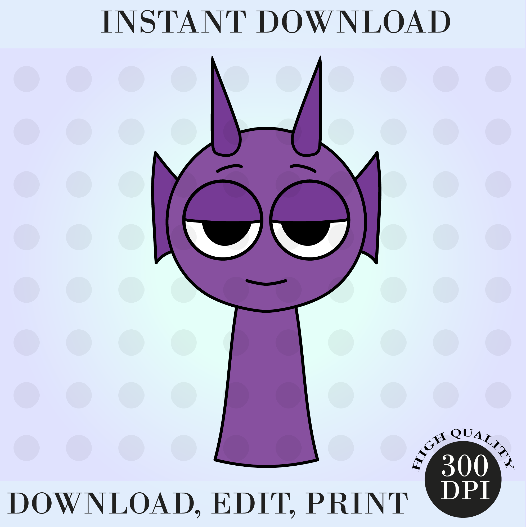 Sprunki Purple SVG, Fun Bot Png, Sprunki Incredibox Ink Colo | Inspire ...