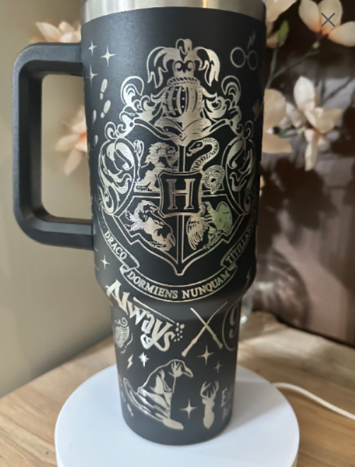 Custom Large 40oz Magic wizard world crest Tumbler with hand | Inspire ...