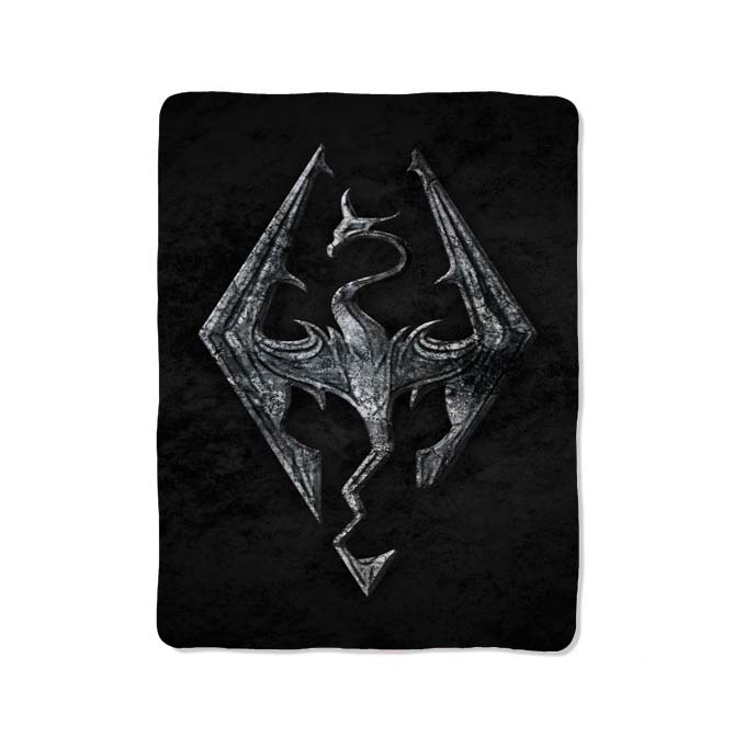 Game Skyrim Logo Custom Velveteen Plush Blanket – Personaliz | Inspire ...