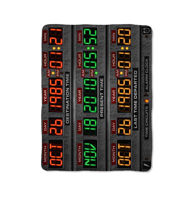 Time Machine Back To The Future Custom Velveteen Plush Blank | Inspire ...