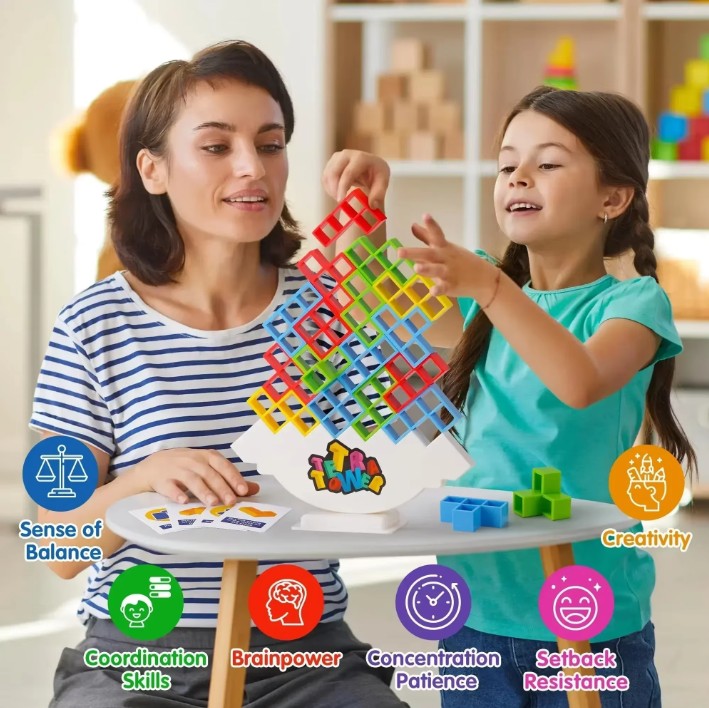 Puzzles Tetra Tower Fun Balance Stacking Building Blocks Boa | Inspire ...