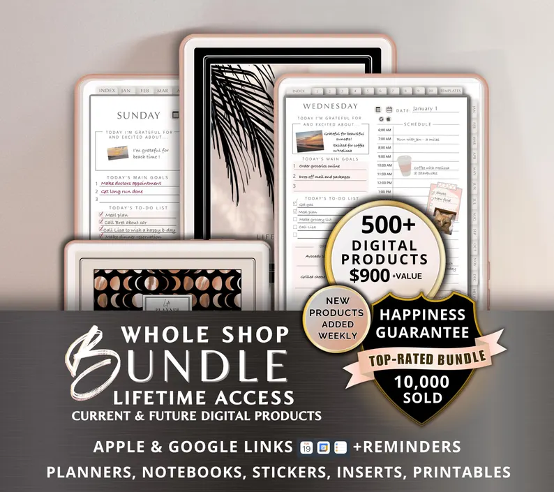 All-in-One Digital Planner & Sticker Bundle | Budget, Fitnes | Inspire ...