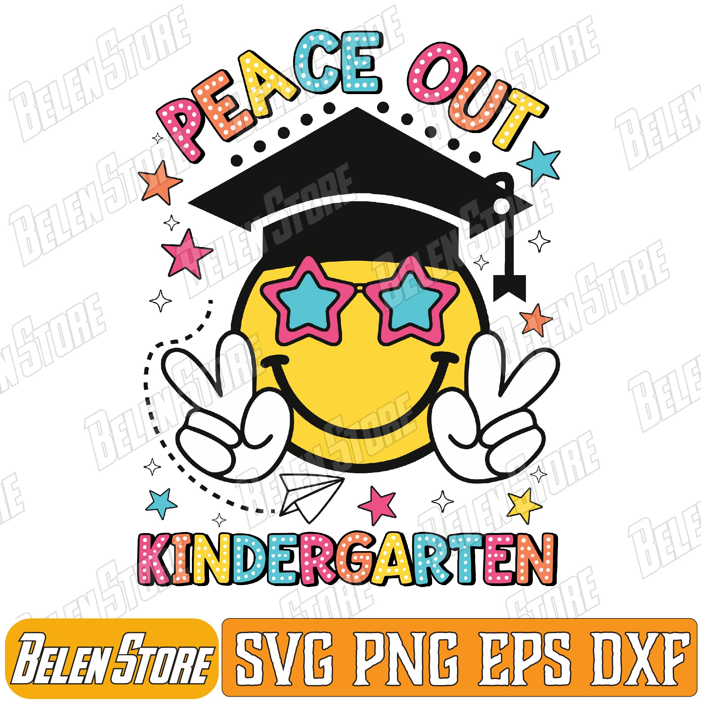 Peace Out Kindergarten Graduation Class Of 2024 Kid Boy Girl - Inspire ...