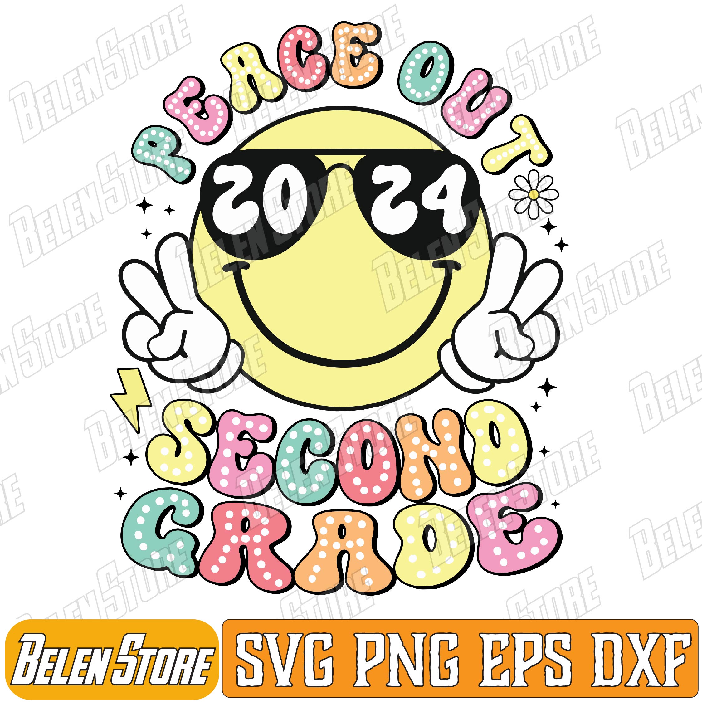 Peace Out Second Grade Retro Smile Last Day Of School 2024 S | Inspire ...