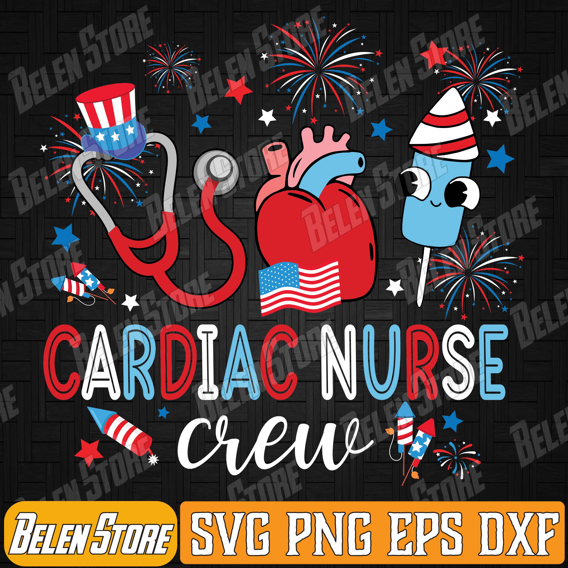 Red White Blue Cardiiac Crew Cardiac Nurse 4th Of July Svg, | Inspire ...