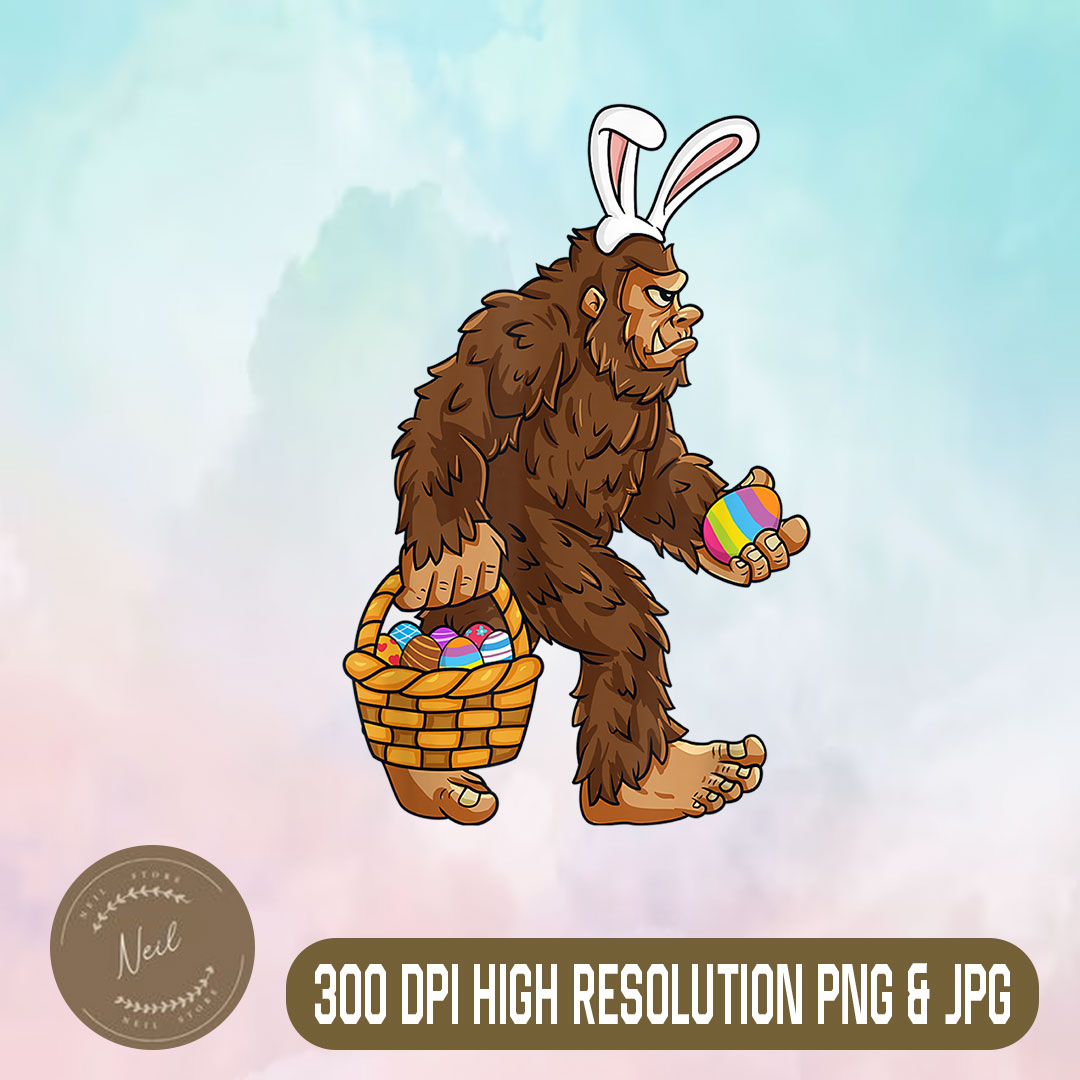 Easter Bigfoot With Egg Basket Funny Sasquatch Easter Day Pn | Inspire ...