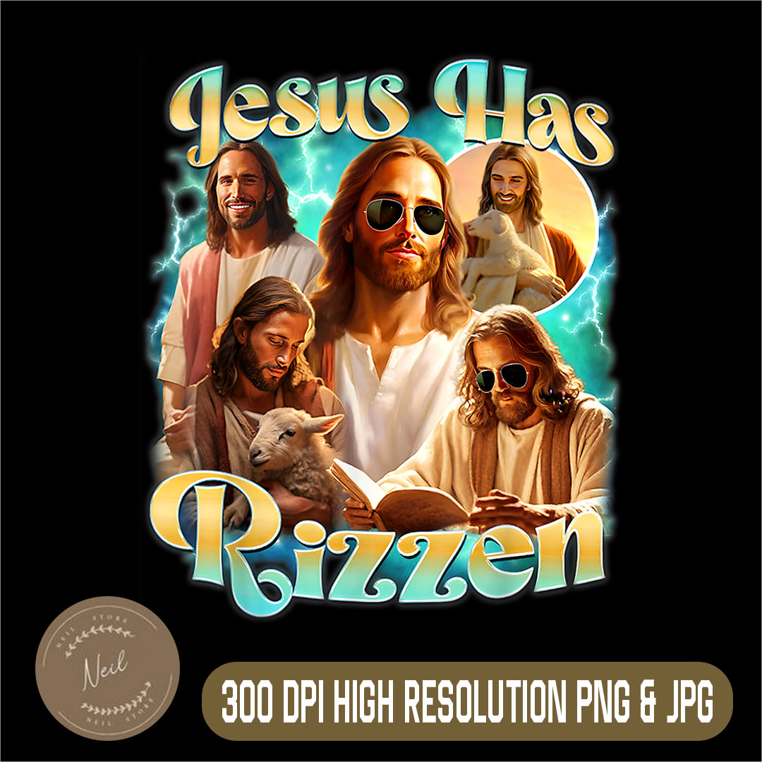 Jesus Has Rizzen Png, He Is Rizzin Png, Retro Christian Reli | Inspire ...