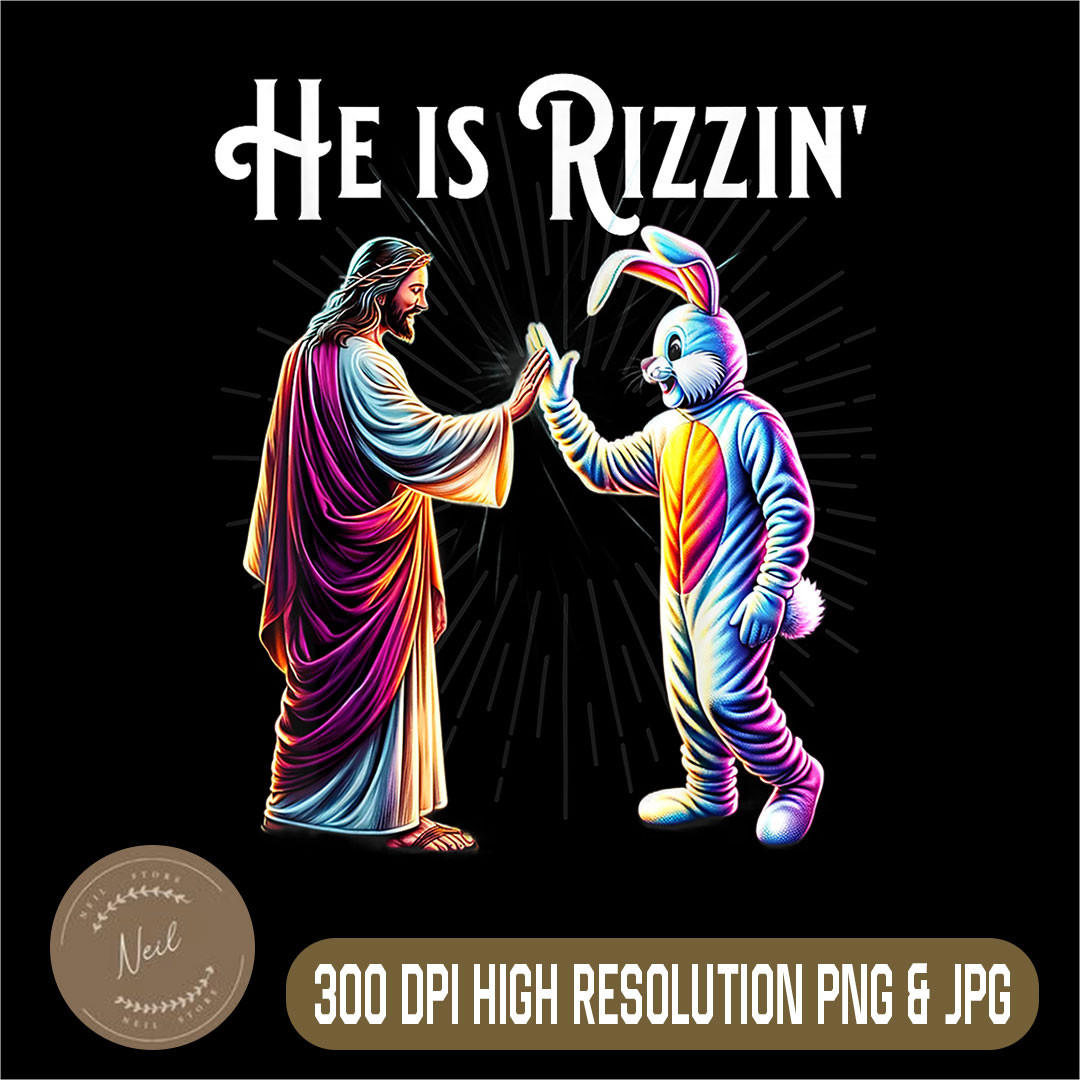 Funny Rizz Png, He is Rizzin Png, Jesus High Five Png, Easte | Inspire ...