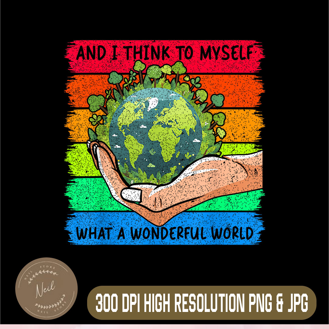 What A Wonderful World Png, Earth Lover Png, Cute Earth Day | Inspire ...