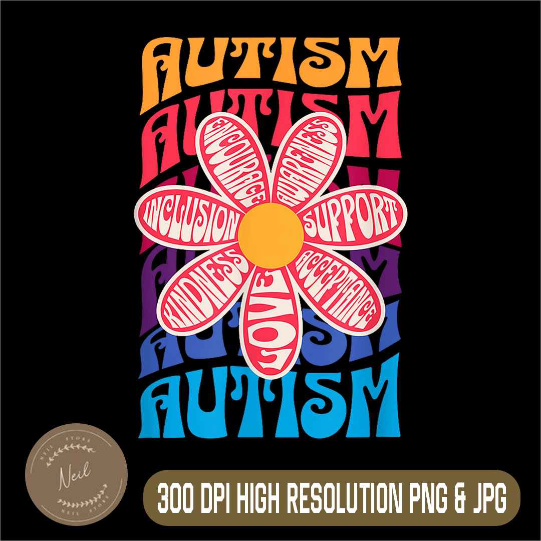 Autism Awareness Flower Png, Acceptance Inclusion Love Suppo - Inspire ...