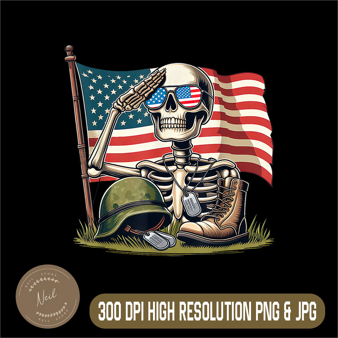 Salute Skeleton Png, American USA Flag Png, Memorial Day 4th | Inspire ...