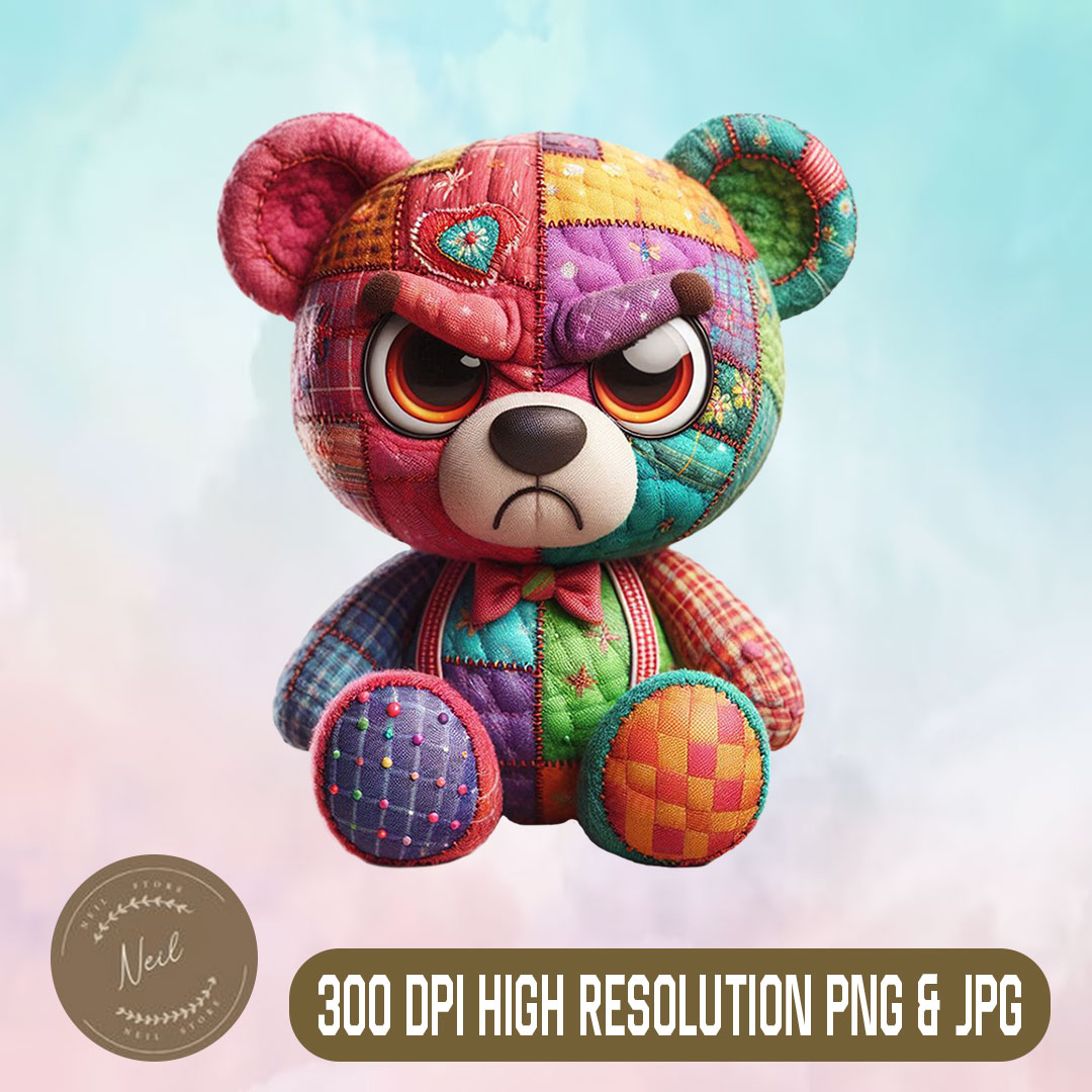 Angry Teddy Bear Print Png, A very Grumpy Hug Png,Digital Fi | Inspire ...