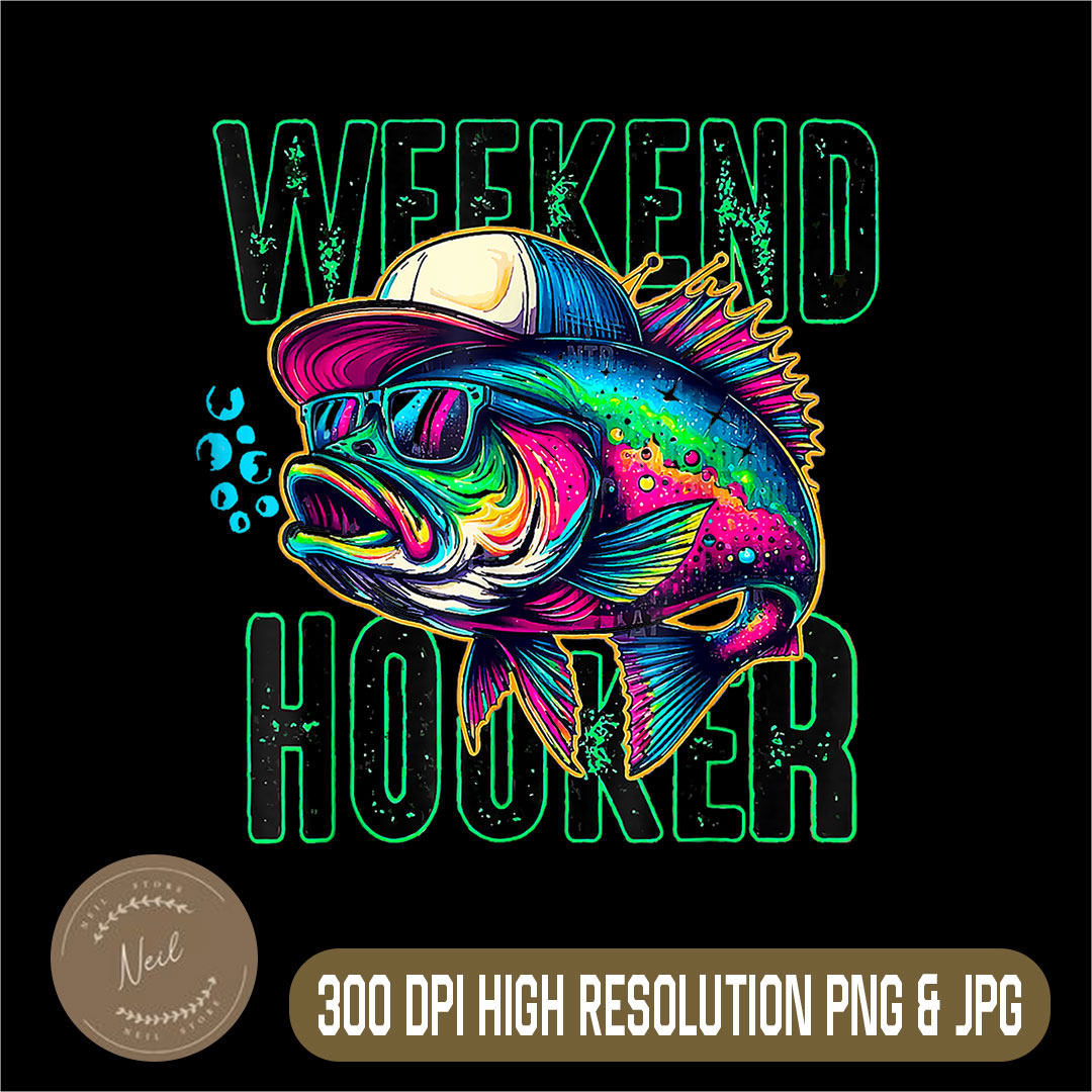Retro Weekend Hooker Png, Colorful Fishing Png, Funny Fish P | Inspire ...