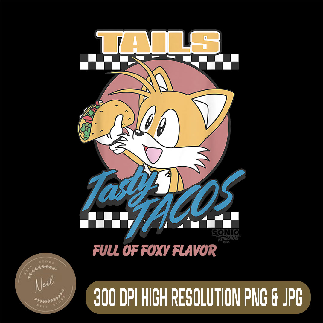 Sonic The Hedgehog Png, Vintage Tails Tasty Tacos Foxy Flavo | Inspire ...