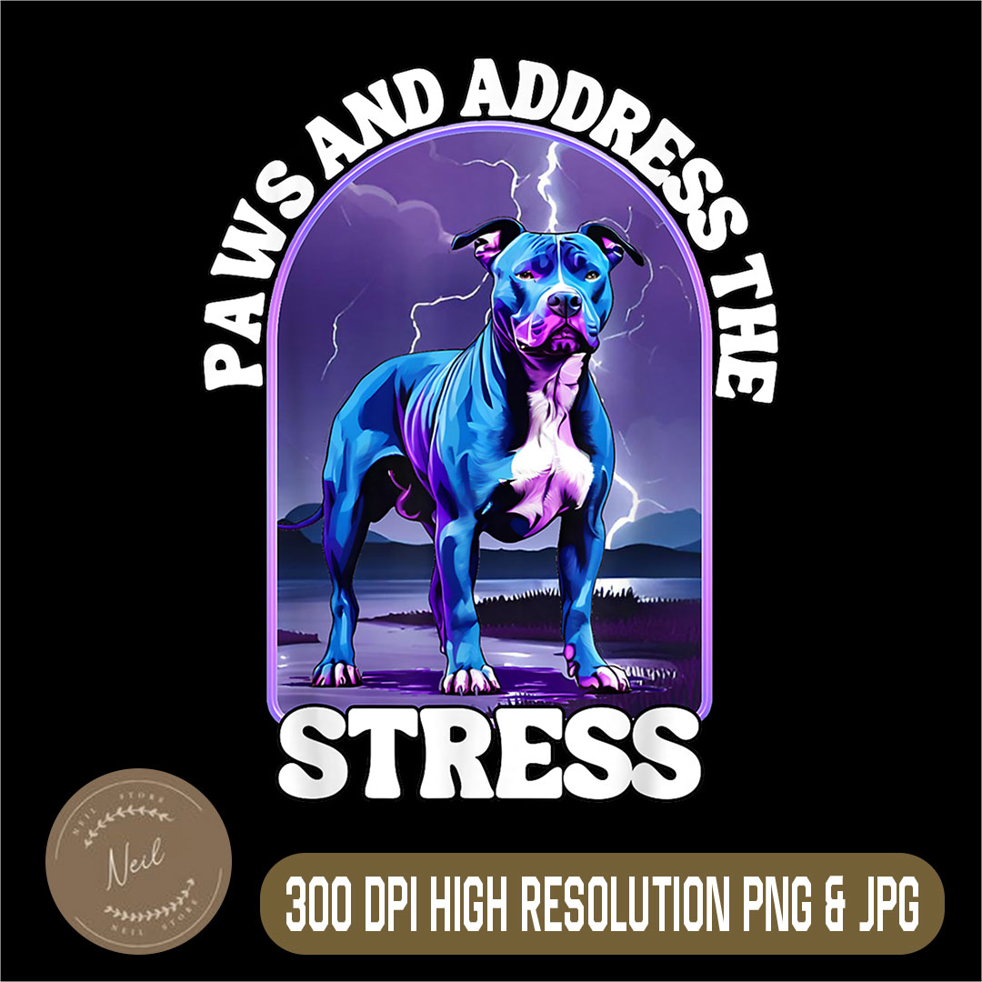 Paws And Adress The Stress Png, Funny Anti Stress Therapy Pi | Inspire ...
