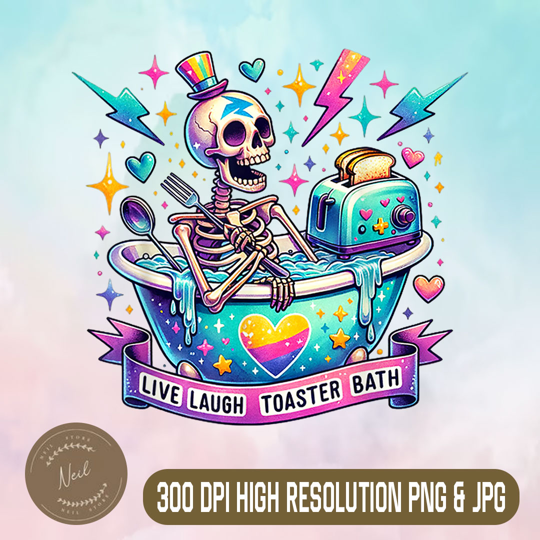 Live Laugh Toaster Bath Png, Funny Skeleton Png, Funny Desig | Inspire ...