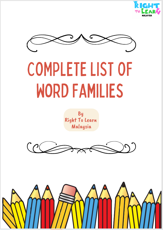 PDF/ SOFTCOPY Complete List of Word Families and Vocabulary | Inspire ...