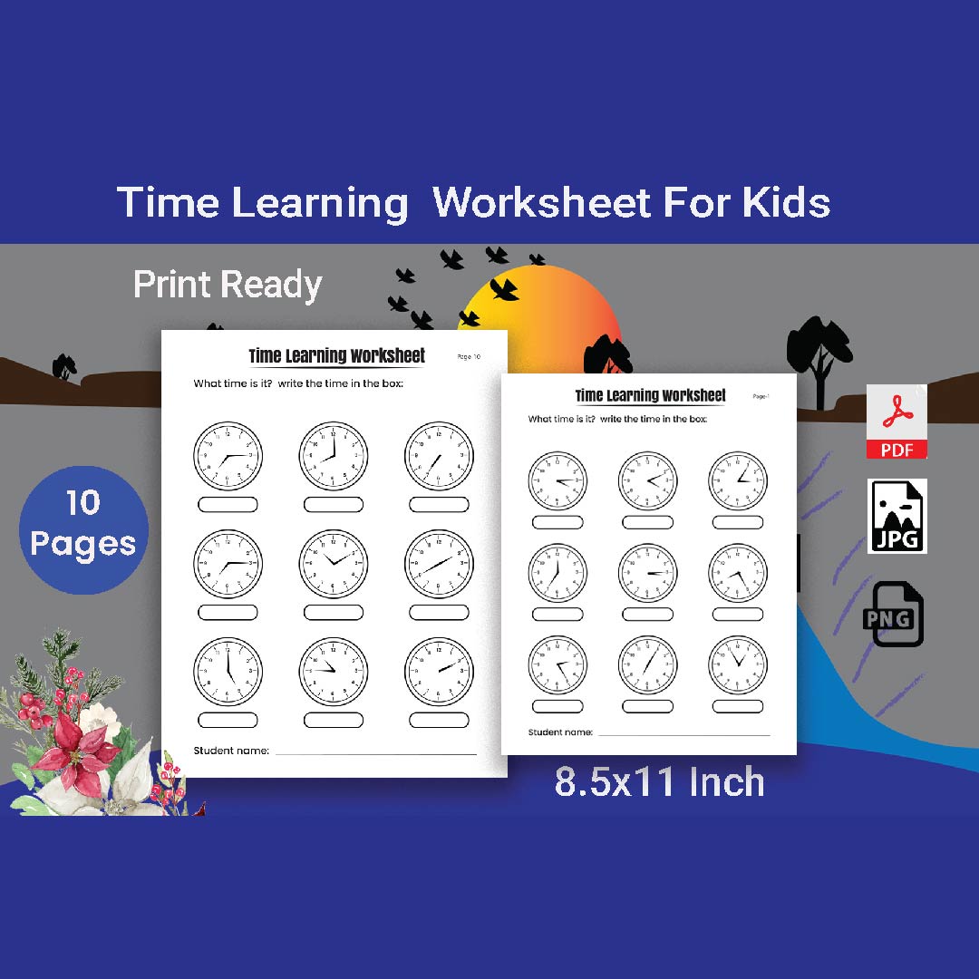 Time learning worksheet for kids | Inspire Uplift
