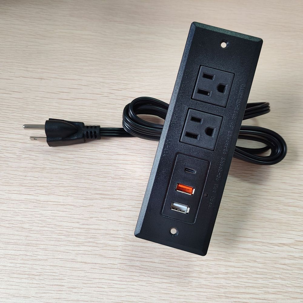 3USB+Type-C Hidden Strip Socket – Fast Charging, 2 Outlets | Inspire Uplift