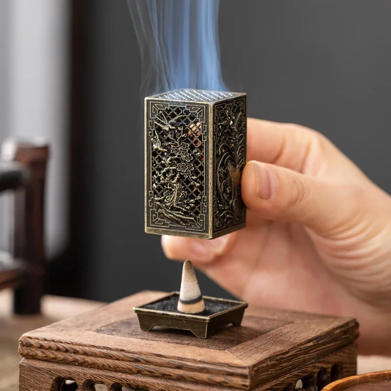 Square Vertical Incense Burner, Small Alloy Holder | Inspire Uplift