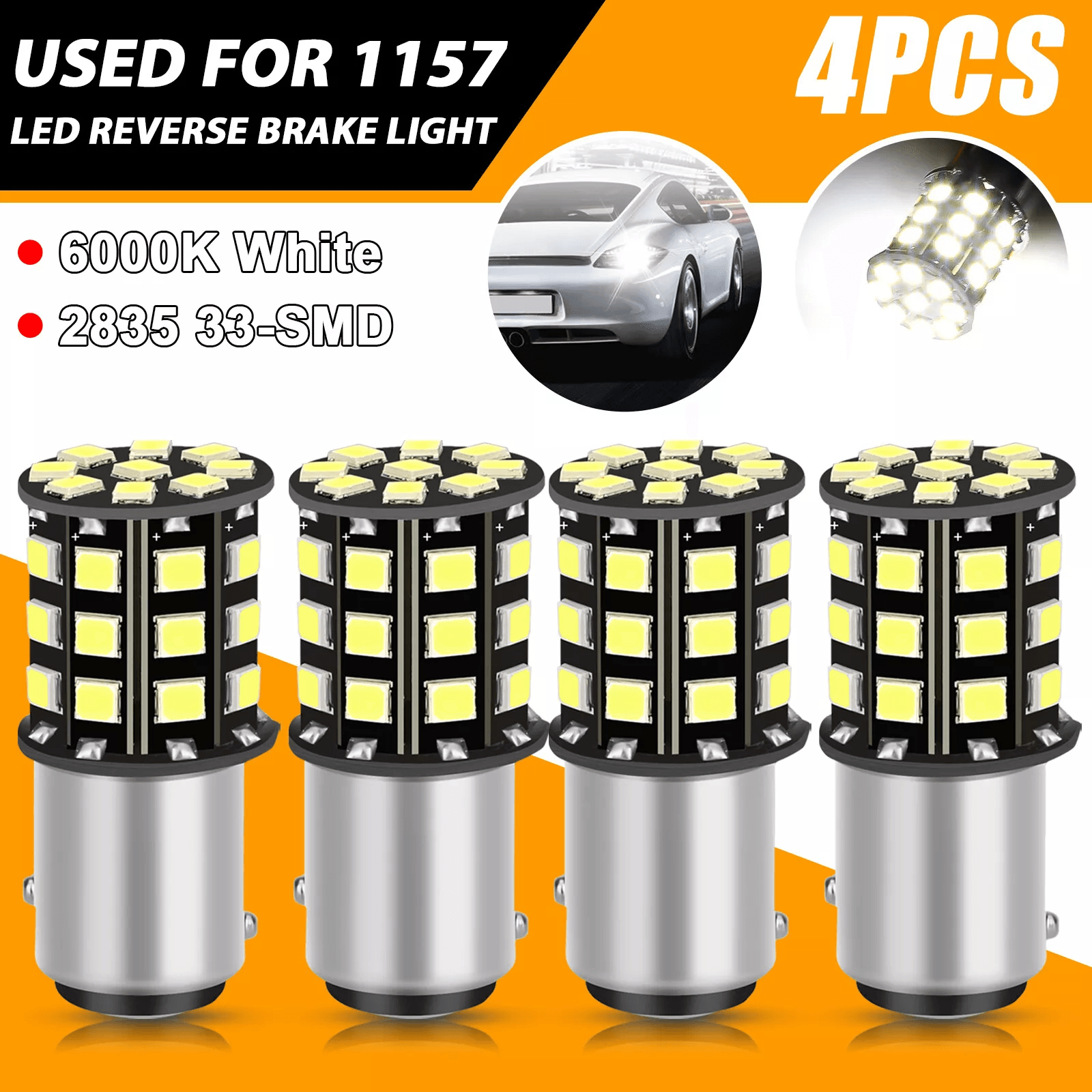 4Pcs 1157 LED Tail Brake Signal Light Bulb - Super White | Inspire Uplift