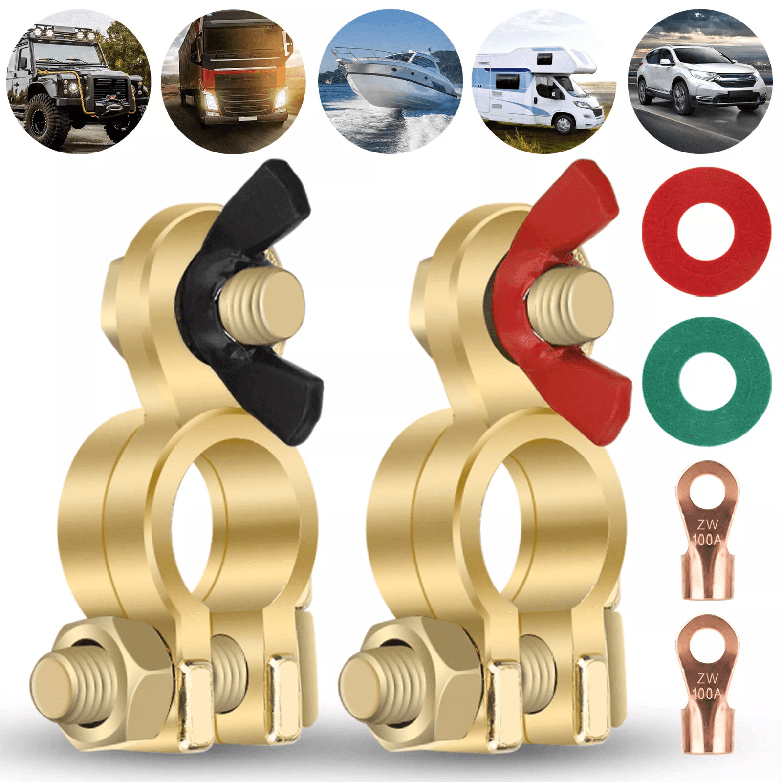 Brass Battery Terminal Clamps Marine Car Boat | Inspire Uplift