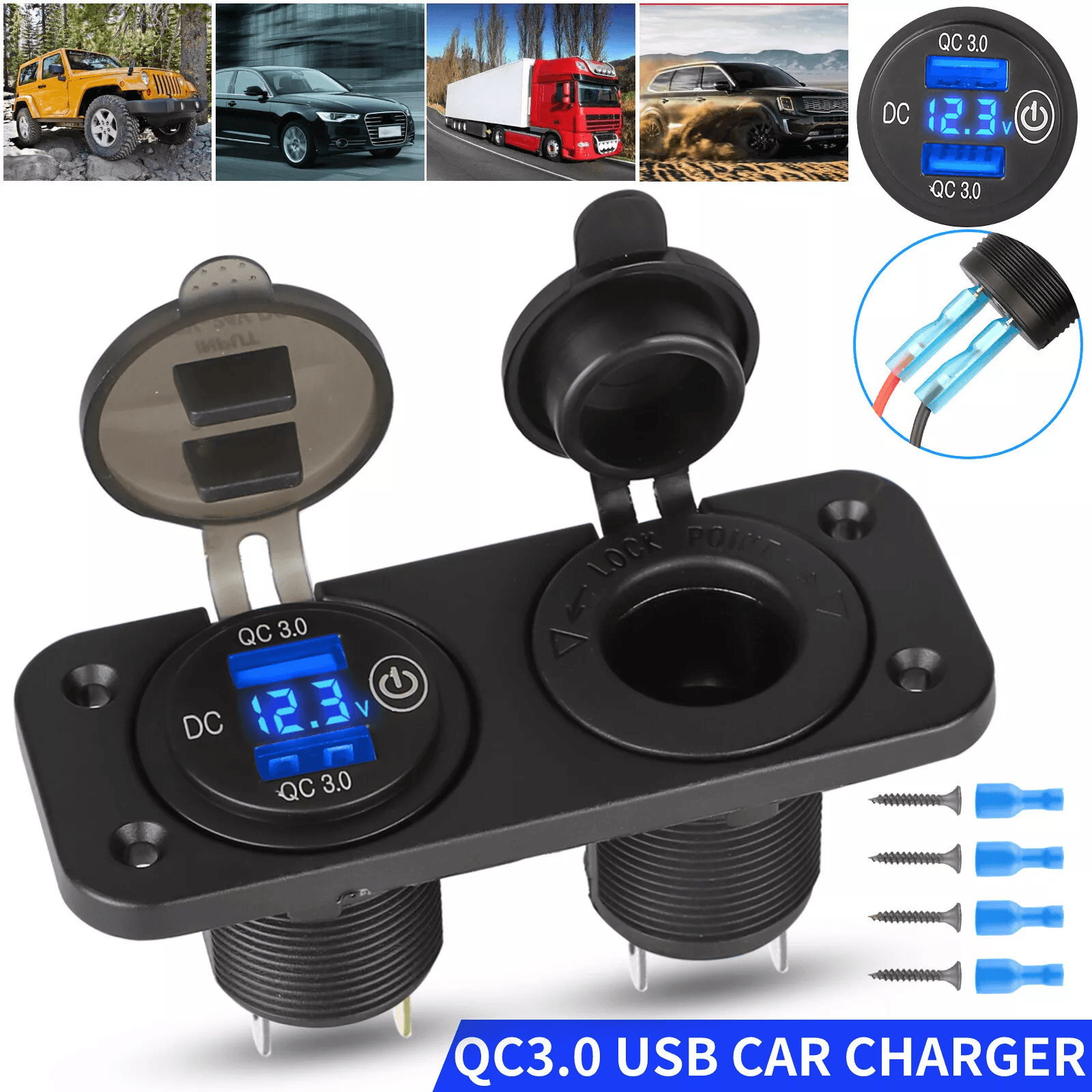 Dual USB Charger Car Lighter Socket - Quick Charge | Inspire Uplift