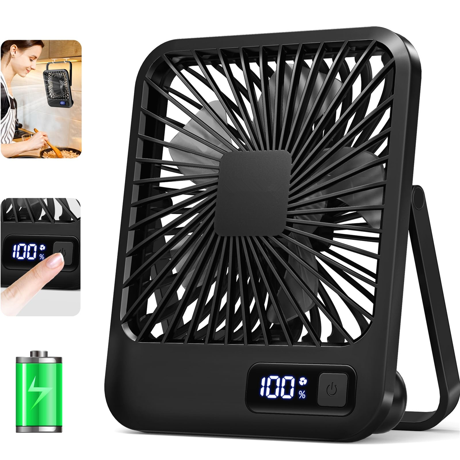 Portable USB Rechargeable Desk Fan – 5-Speed, Ultra Quiet | Inspire Uplift