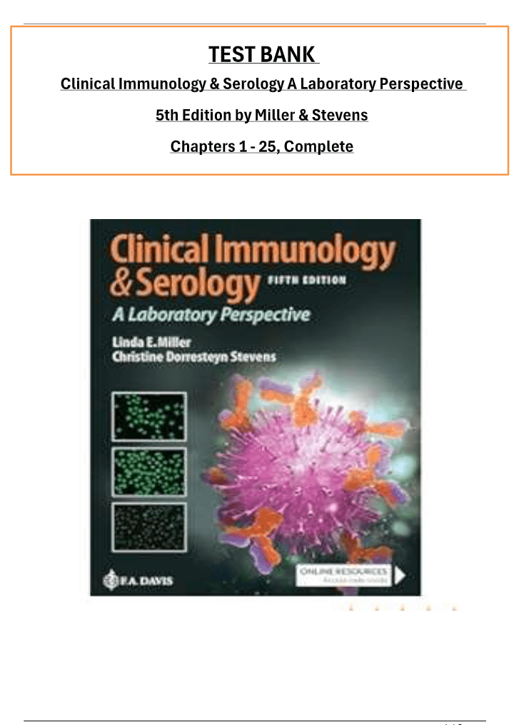 TEST BANK For Clinical Immunology & Serology A Laboratory Pe | Inspire ...