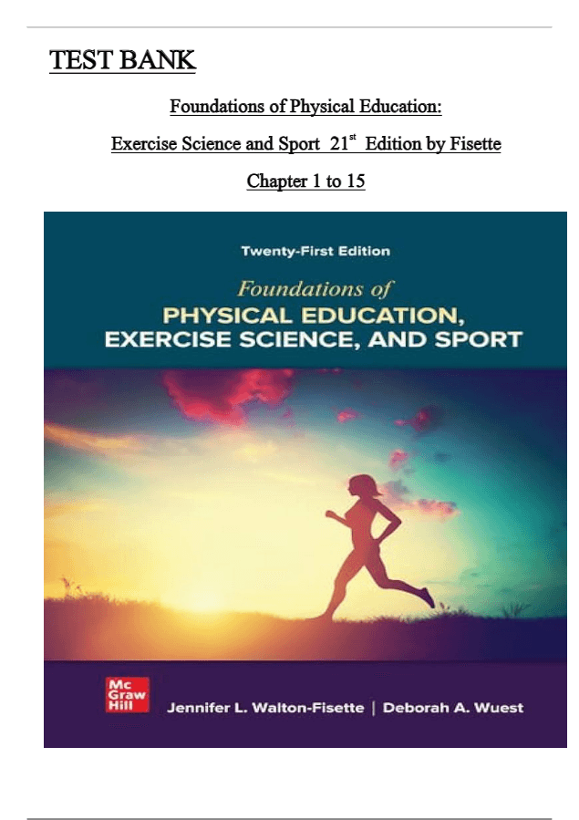 Test Bank Foundations of Physical Education Exercise Science | Inspire ...