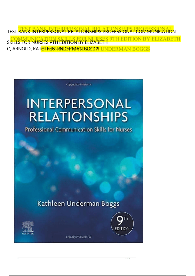 TEST BANK For Interpersonal Relationships Professional Commu | Inspire ...
