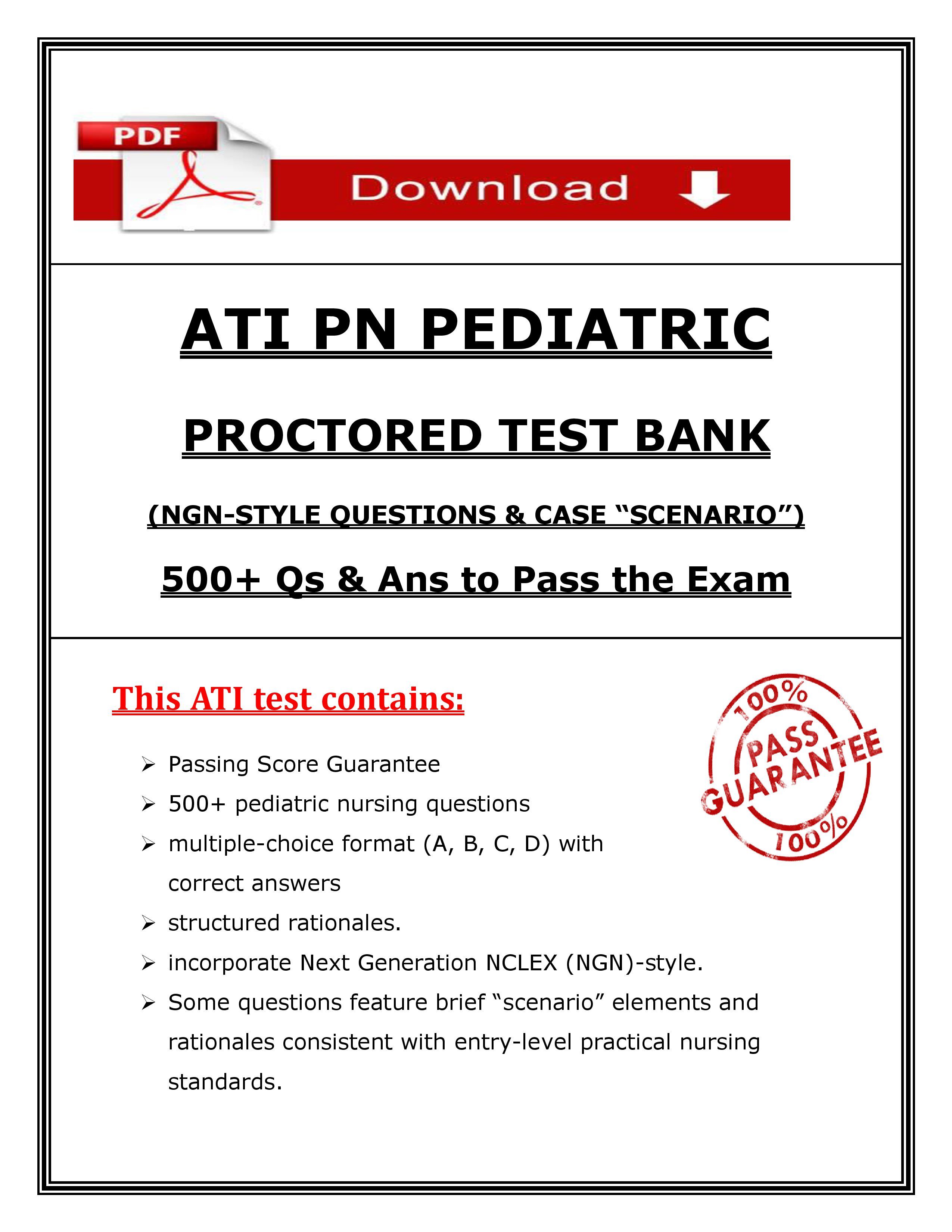 Pass Your 2025 ATI PN Pediatrics Proctored Exam with 500+ Gu | Inspire ...