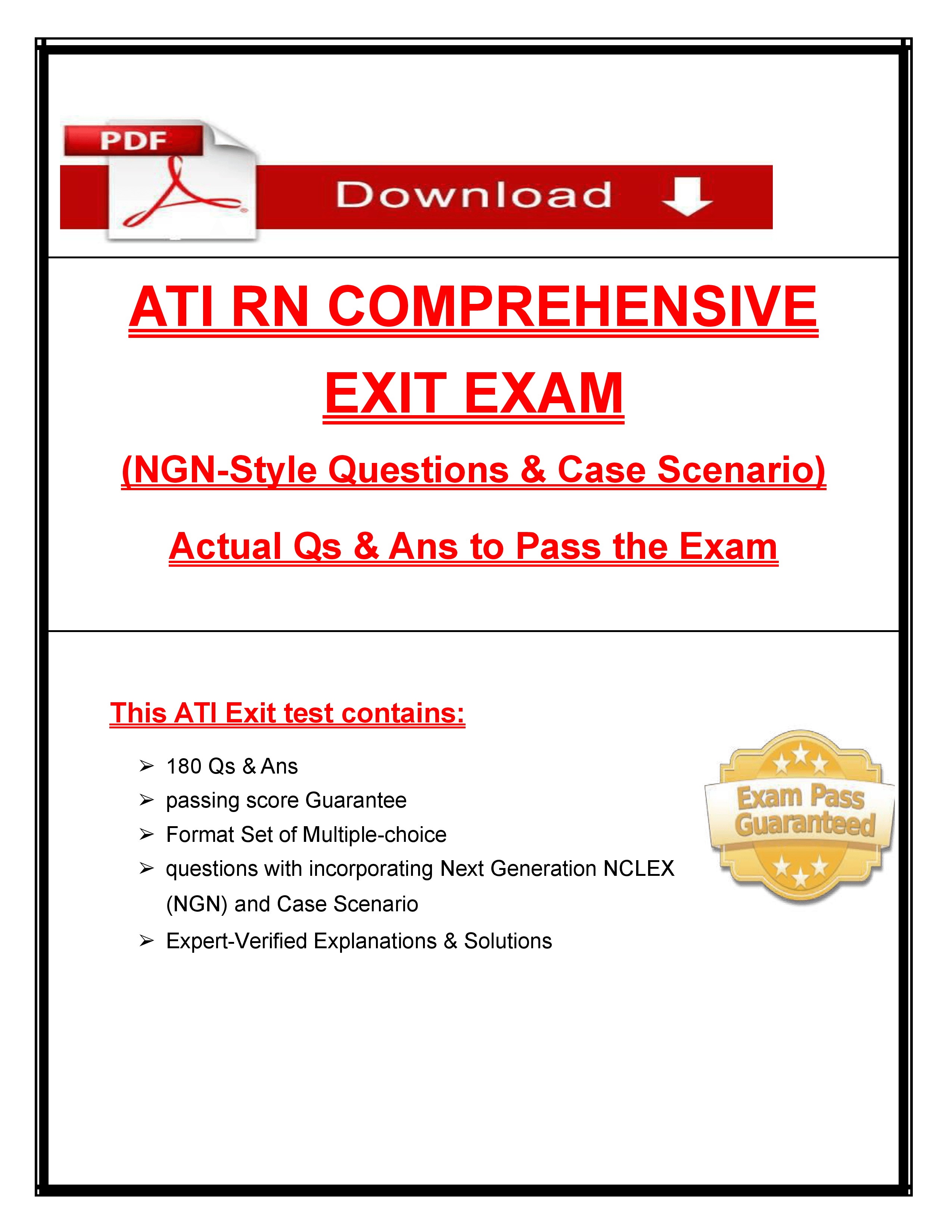 (2025 / 2026) ATI Comprehensive Exit Exam with Qs & Ans to P | Inspire ...
