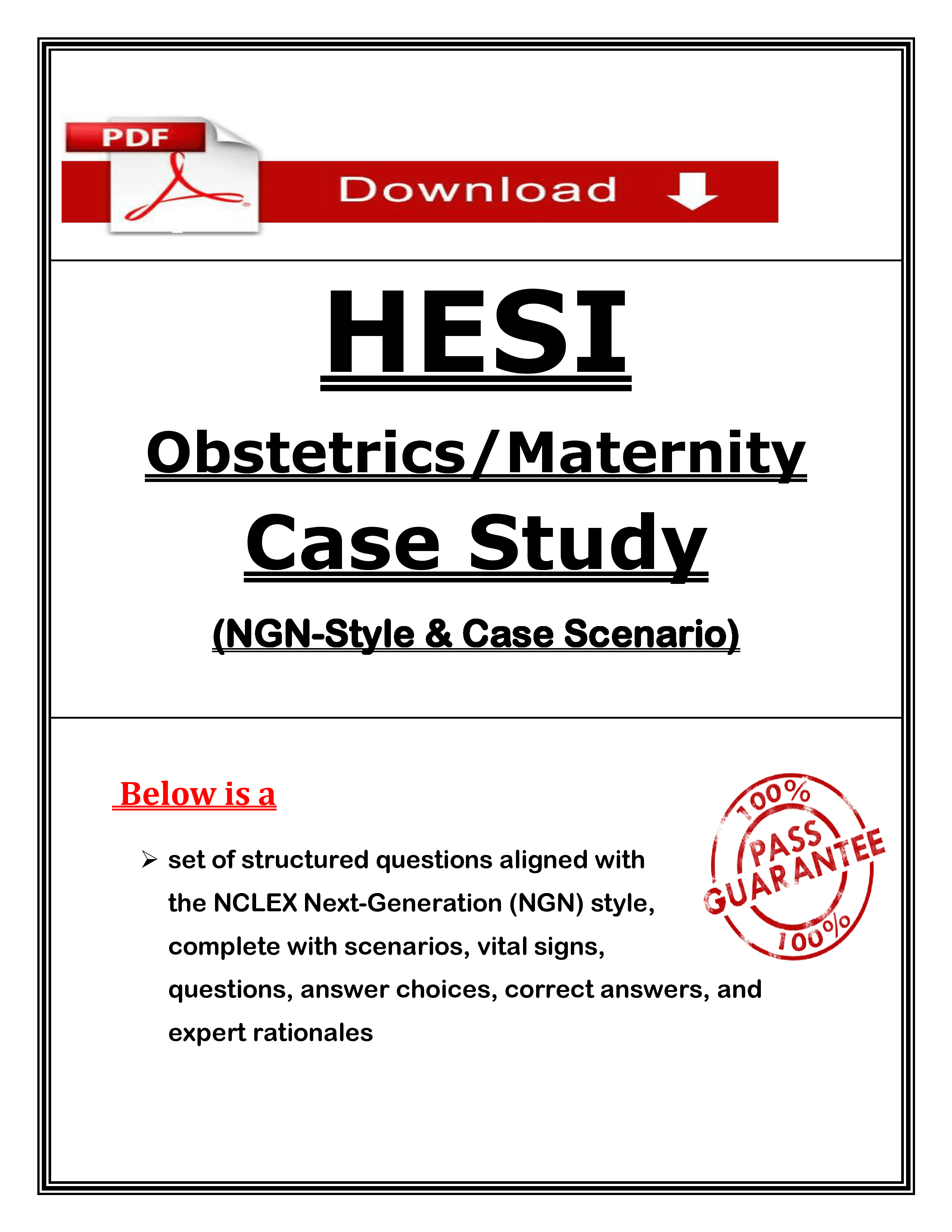 Hesi Case study OB with complete solution | Inspire Uplift