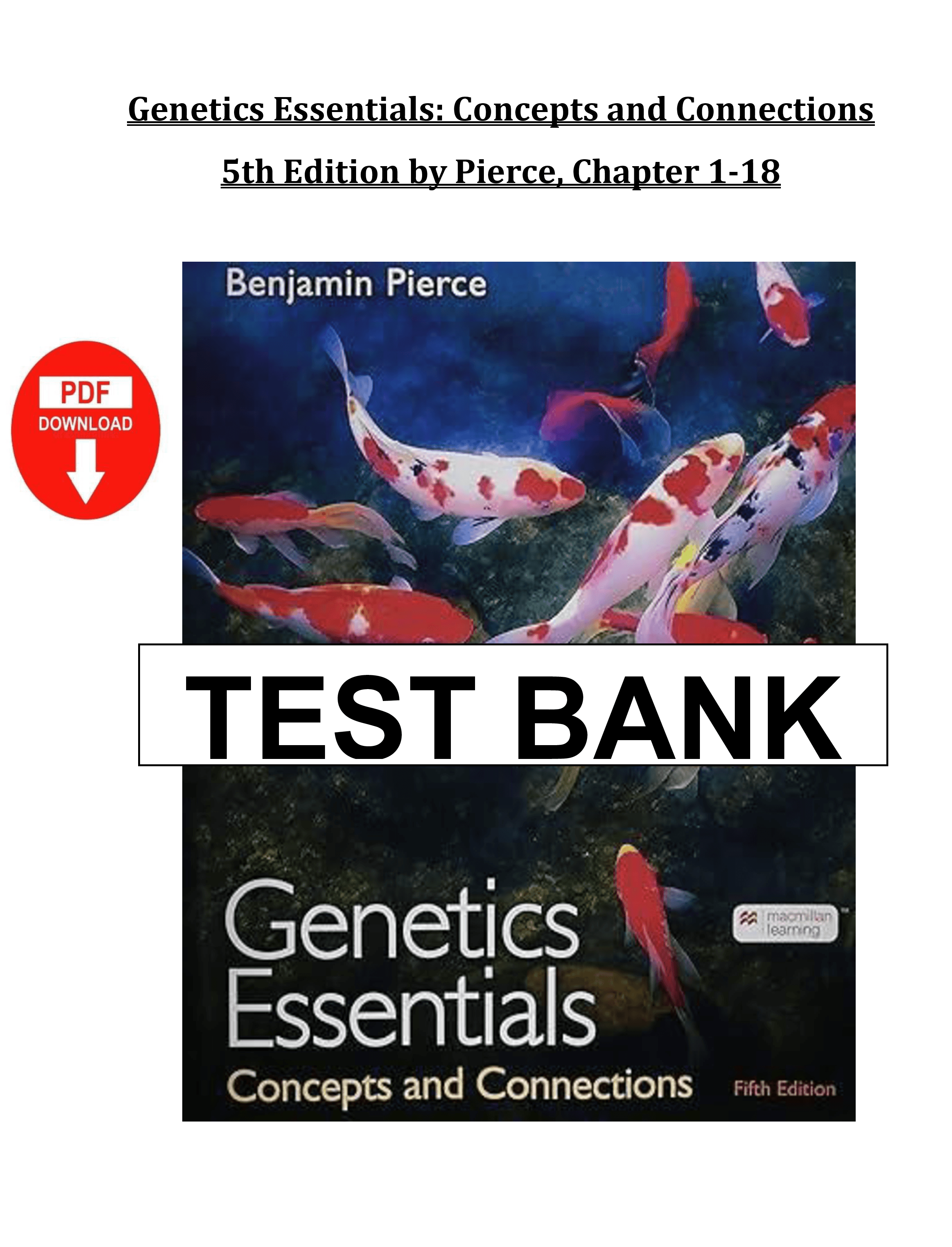 TEST BANK For Genetics Essentials Concepts and Connections 5 | Inspire ...