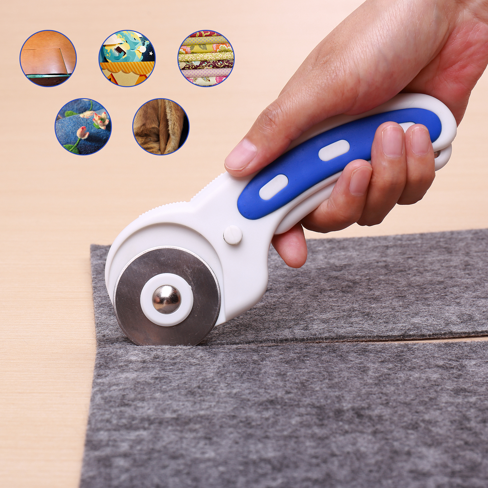 45mm Rotary Cutter Ergonomic Rubber Handle for Fabric | Inspire Uplift