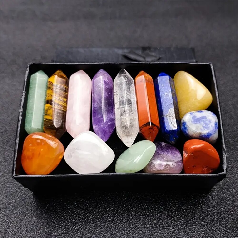 14pcs Quartz Crystal Healing Stones Chakra & Decor Gems | Inspire Uplift
