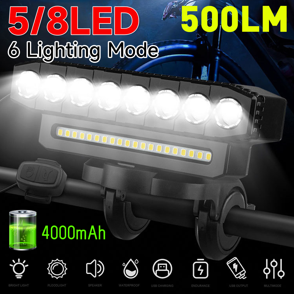 8 LED Bike Light with 130dB Horn - 6 Lighting Modes | Inspire Uplift
