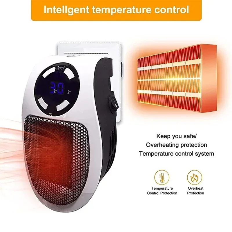 350W Portable Wall Heater with Remote Control | Inspire Uplift