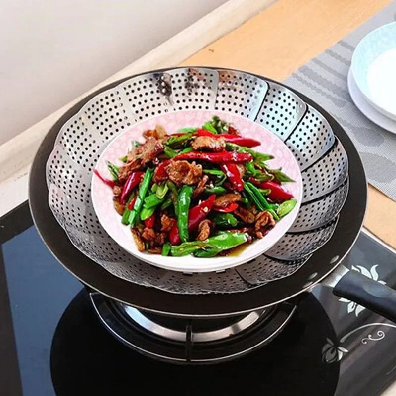 Folding Stainless Steel Food Steamer Basket | Inspire Uplift