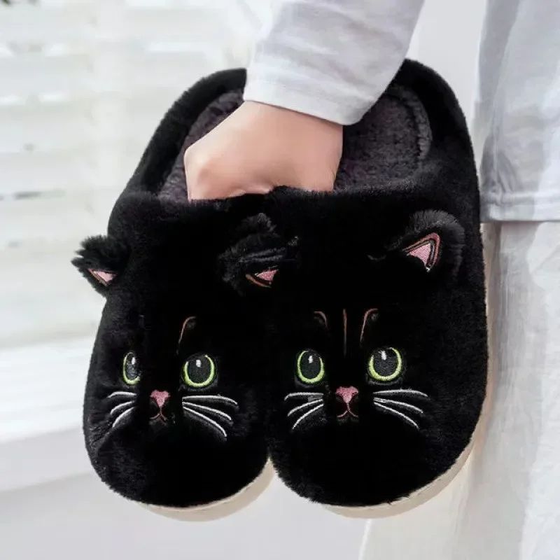 Cute Fluffy Cat Slippers – Cozy Indoor Winter Slides | Inspire Uplift