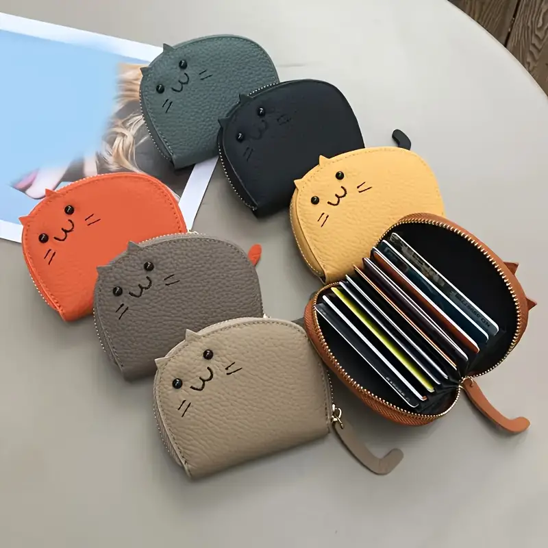 "Cat Wallet for Women - Cute PU Leather Card Holder Purse" | Inspire Uplift