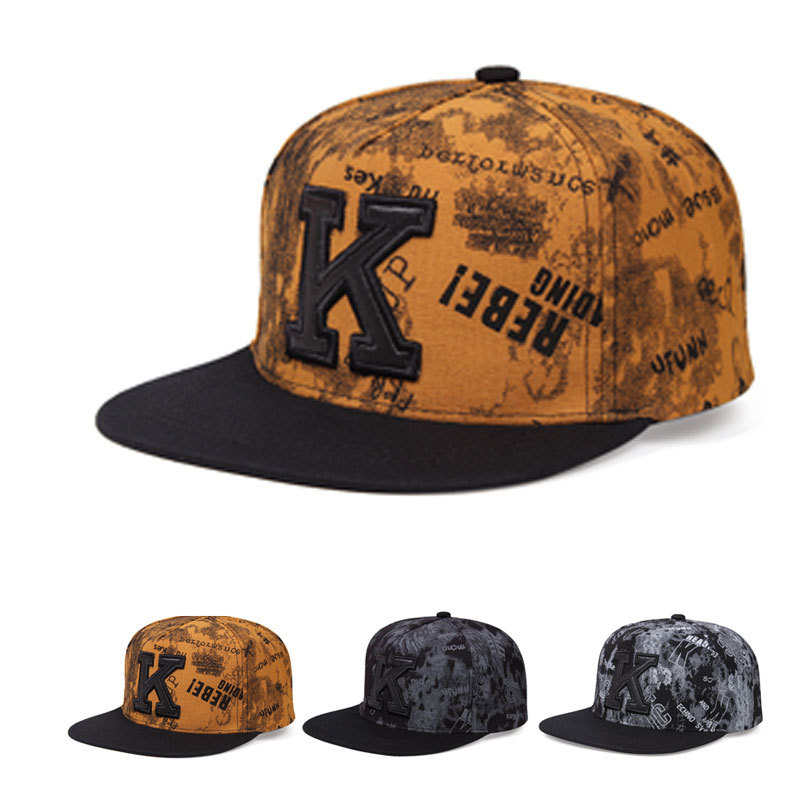 K Letter Baseball Cap Hip Hop Flat Brim Outdoor Hat | Inspire Uplift