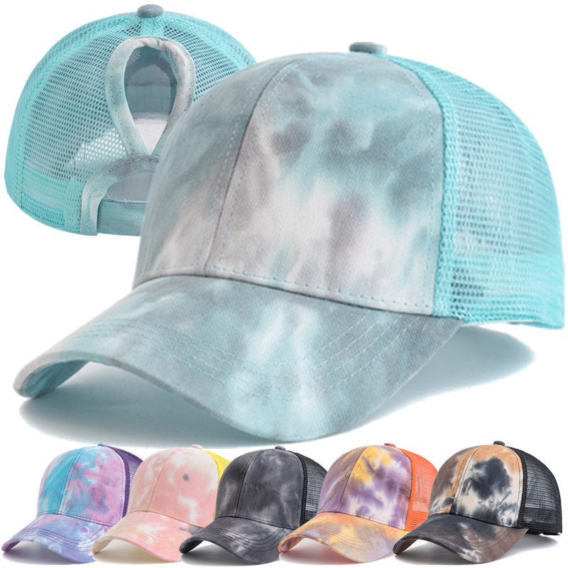 New Women Ponytail Cap Tie Dyeing Design Baseball Cap Hats | Inspire Uplift