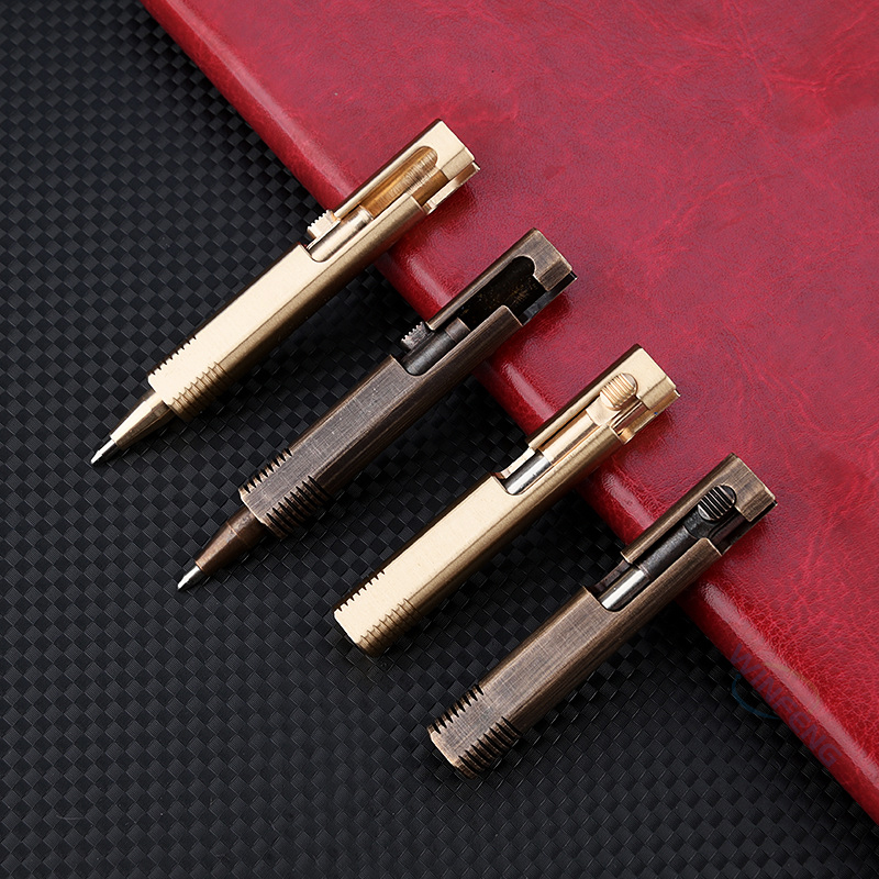 Mini Bolt Action Ballpoint Pen Retro Brass Signature Pen | Inspire Uplift